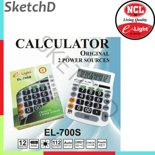 Promo Kalkulator sedang 12 digit Elight EL 700 S E-light Calculator e ...
