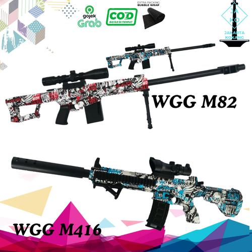 Jual Tembakan Mainan Anak Laki WGB WGG Water Gel Blaster M82 M416 Elektrik Automatic Gell Ball ...