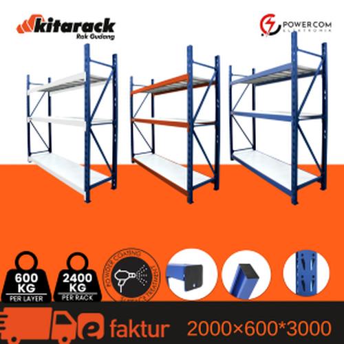 Jual RACK GUDANG BESI 600 KG 2 METER T 3 METER RACK GUDANG BESI - Biru ...