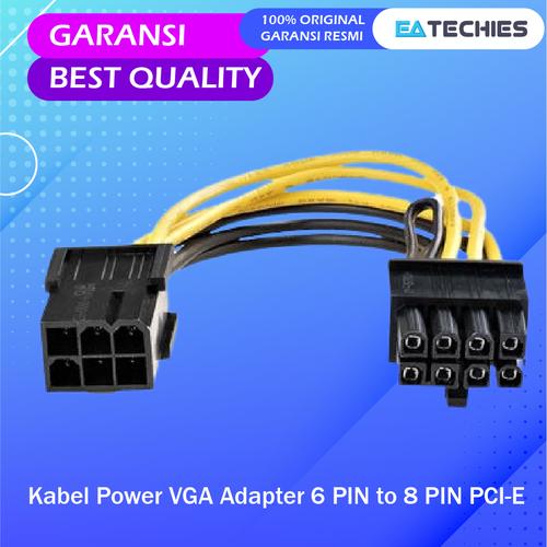 Jual KABEL POWER VGA / ADAPTER 6 PIN TO 8 PIN / 6 KE 8PIN PCIE / PCI-E ...