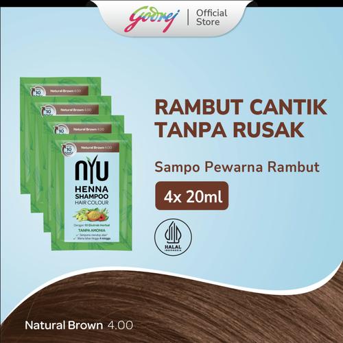 Promo NYU Henna Shampoo Hair Colour-Sampo Pewarna Rambut Natural Brown ...