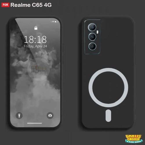 Jual Realme C65 4G 2024 Magsafe Silicone Case Black Matte Slim Soft ...