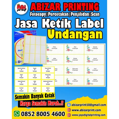 Jual CETAK DAN KETIK LABEL NAMA UNDANGAN PERNIKAHAN - Jakarta Timur ...