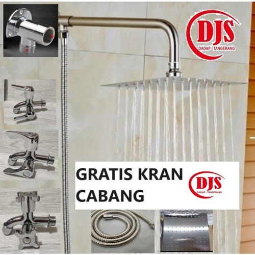 Promo Paket shower rainfal tanpa bobok tembok- 8 inc+TIANG 40 TERLARIS ...
