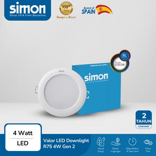 Jual Simon Valor LED Downlight R75 4 Watt Gen 2 Round downlight LED ...