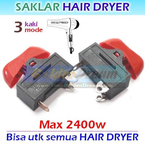 Jual Saklar Hair Dryer 3 Mode Hot Cold Blower Switch 2400w 3 Pin Rocker ...