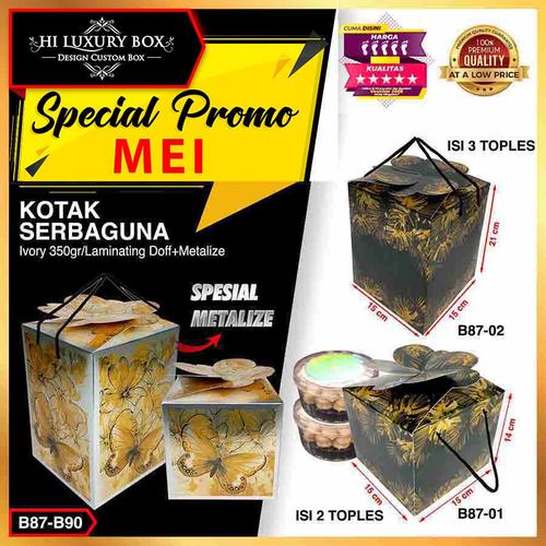 Jual Kotak Kue Box Packaging Kotak Toples Kue 500 Gr Dus Metalize B90 ...