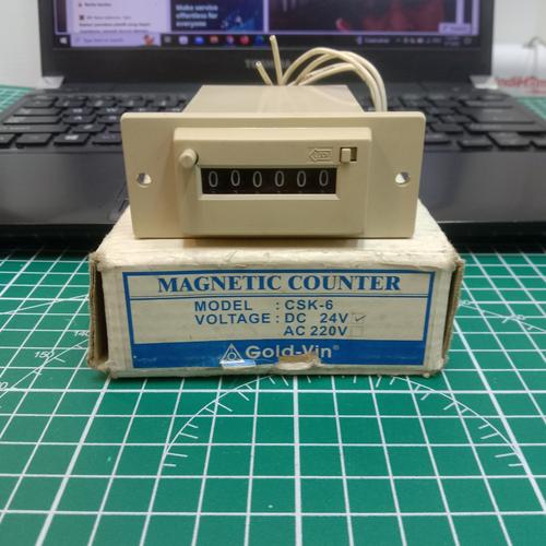 Jual Counter Analog 6 Digit CSK-6 with Manual Reset 24Vdc Counter ...