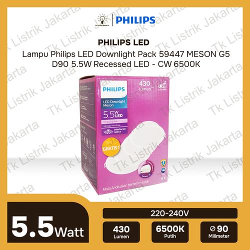 Jual Lampu Downlight LED Plafon isi 4 Philips Meson Pack 59447 5.5W 4 ...