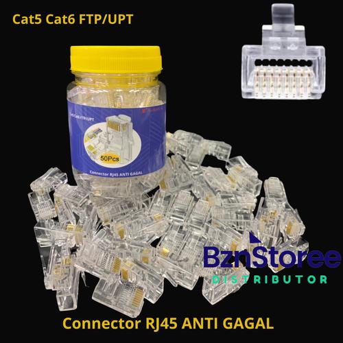 Promo Konektor RJ45 Cat6 Anti Gagal Kabel Tembus RJ45 Cat 6 Connector ...