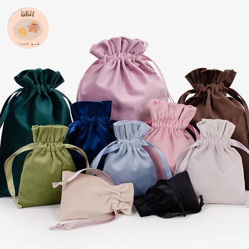 Jual Pouch serut drawstring pouch kantong serut bahan velvet bludru ...