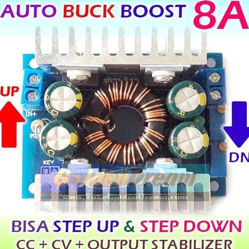 Jual 8A Auto Buck Boost Step Down + Up CC CV Tegangan Solar Aki LED Cas ...
