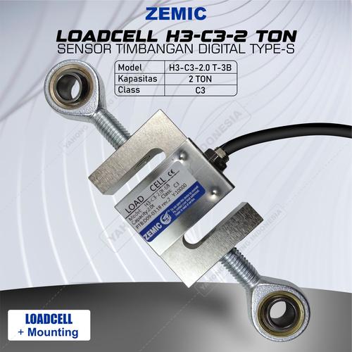 Jual Load Cell Timbangan Digital 2TON Loadcell S Type Zemic H3 2 TON ...