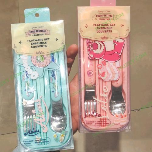 Jual MINISO Sendok Garpu Sumpit + Case DISNEY PIXAR Food Lotso / Alien ...