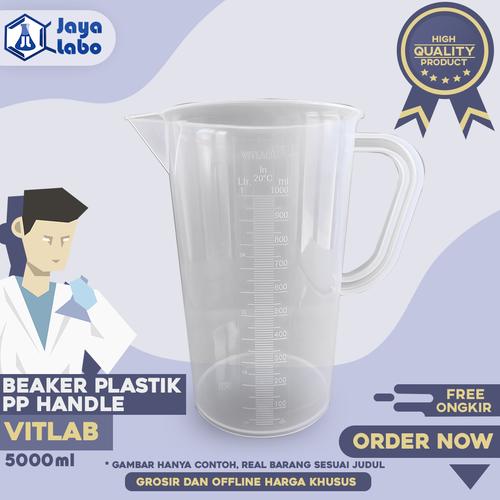 Jual VITLAB Beaker Plastik PP Handle 5.000 ml (5 Liter) / Gelas Kimia ...