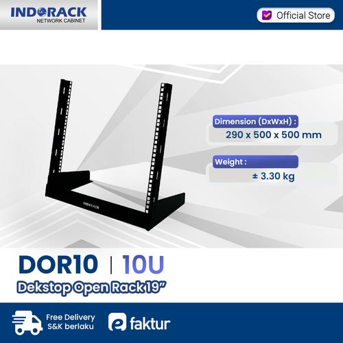 Jual Indorack DOR10 Desktop Open Rack 10U Rak Server Adjustable Depth ...