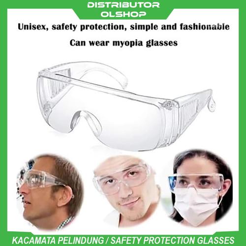 Jual Kacamata Safety Goggle Glass - Lab APD Medis Bening Transparant ...