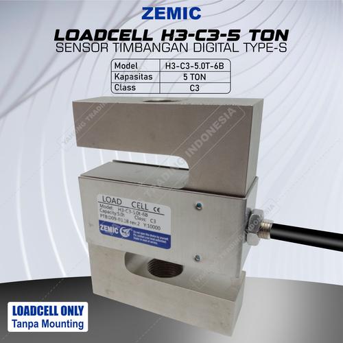 Jual Load Cell Timbangan Digital 5TON Loadcell S Type Zemic H3 5 TON ...