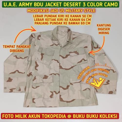 Jual KEMEJA CAMO ARMY U.A.E. DESERT 3 COLORS / MODIFIKASI US MILITARY ...