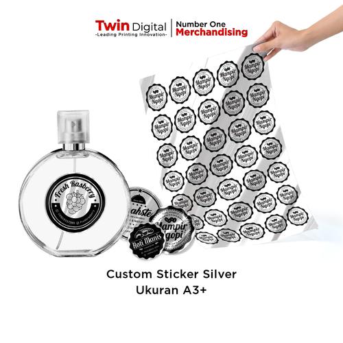 Jual Stiker Label Produk Kemasan Minuman Makanan - Sticker Silver A3 ...