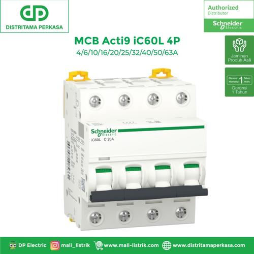 Promo Schneider MCB Acti9 iC60L Kurva C15kA 4P 20A - A9F94420 Cicil 0% 3x - Kota Tangerang - DP ...