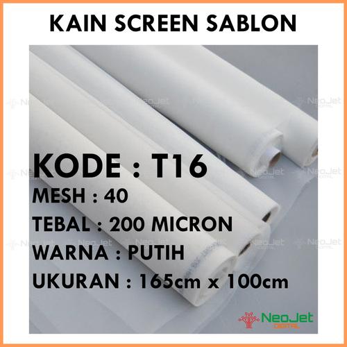 Jual Kain Screen Sablon Manual T16 Putih Lebar 165 cm Mesh 40 200 ...