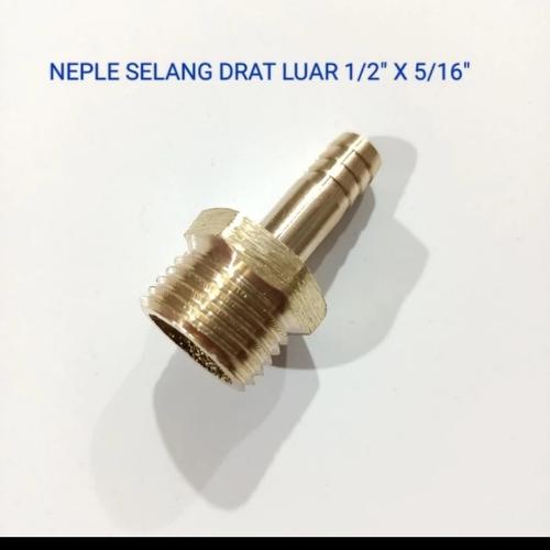 Jual Neple selang drat luar 1/2" x 5/16" inch Hose Nepel nipple ...