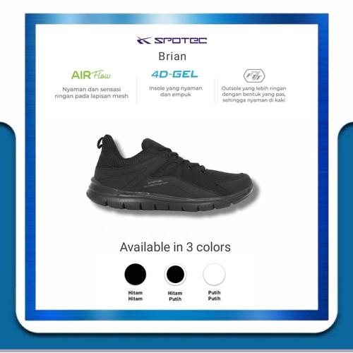 Jual SPOTEC Sepatu Student Brian Hitam - Hitam - 45 - Kab. Sidoarjo ...