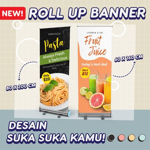 Jual Cetak Banner Standing Outdoor Indoor Roll Up Custom Ultah Happy Birthday Wisuda Pernikahan ...