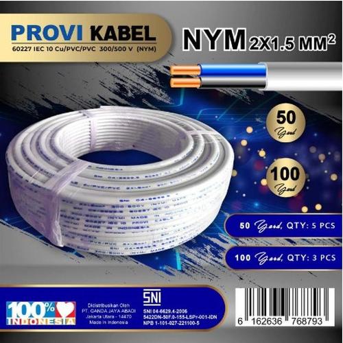 Promo Ecer Kabel Listrik NYM 2x1,5 mm SNI 2x1.5 2x1,5mm Tembaga 1 meter ...