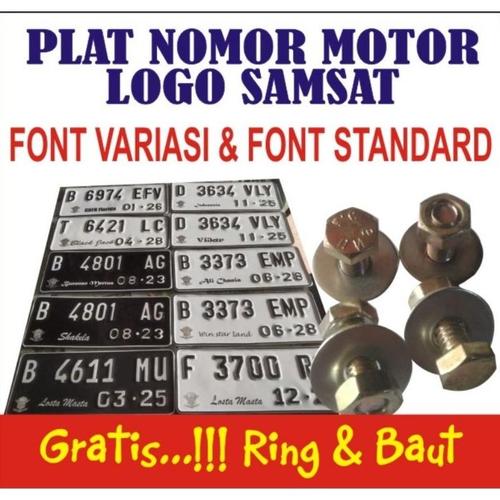 Jual plat nomor motor 1pcs (harga satuan) font baru & standard gratis ...