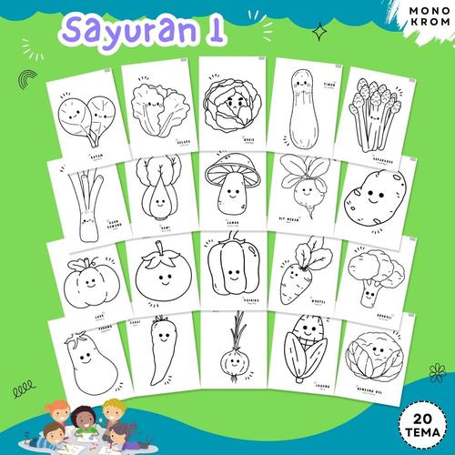 Jual Kertas Gambar Mewarnai - Coloring Page - Sayuran Part 1 - Kertas ...