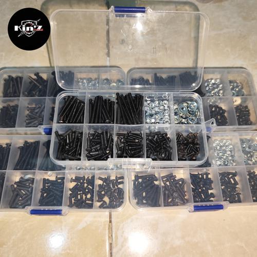 Jual Baut Baja m3 Set ukuran 6 , 8 , 10 , 12 , 15 , 20 , 25 , 30 mm @20pcs + ring dan mur m3 ...