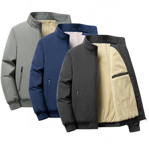 Jual jaket pria musim dingin terbaru bulu hangat - Hitam, S - Kab ...