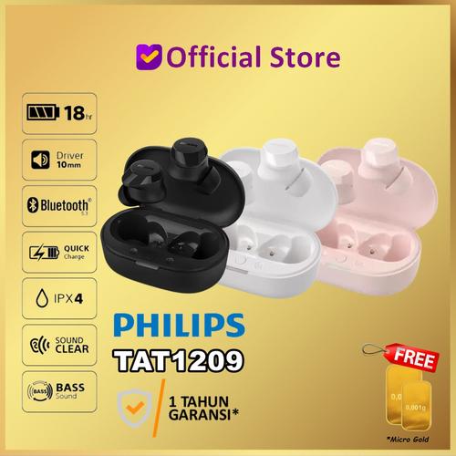 Promo Philips TAT1209 TAT 1209 TWS True Wireless Bluetooth with Clear ...