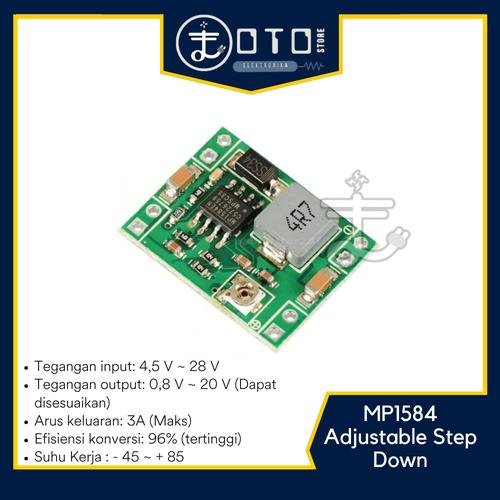 Jual MP1584 Adjustable Step Down DC 3A 4.5-28V To 0.8-20V Converter ...