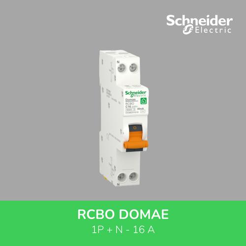 Jual "Schneider" Domae New RCBO Slim - 1P + N 30mA 16A - DOMD01616 ...