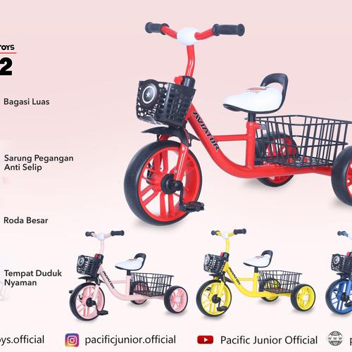Jual Sepeda Roda Tiga Anak Balita AVIATOR - Keranjang Besar - Merah ...
