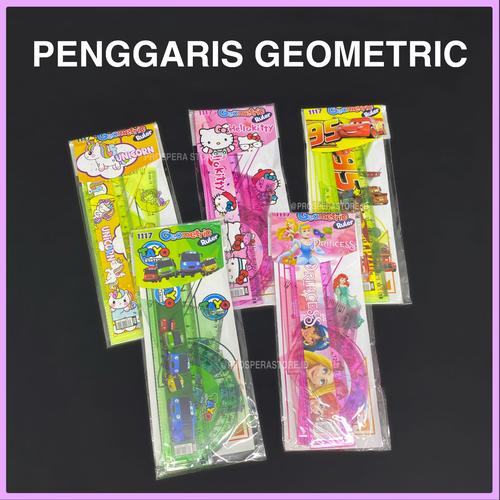 Jual Paket Penggaris Set karakter anak lucu - Geometri Ruler Segitiga ...