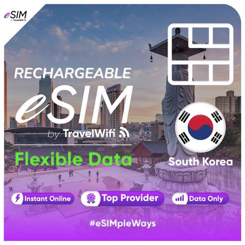 Jual RECHARGEABLE [BIGGER DATA] eSIM SOUTH KOREA Flexible Data | SOUTH KOREA Travel eSIM Card ...