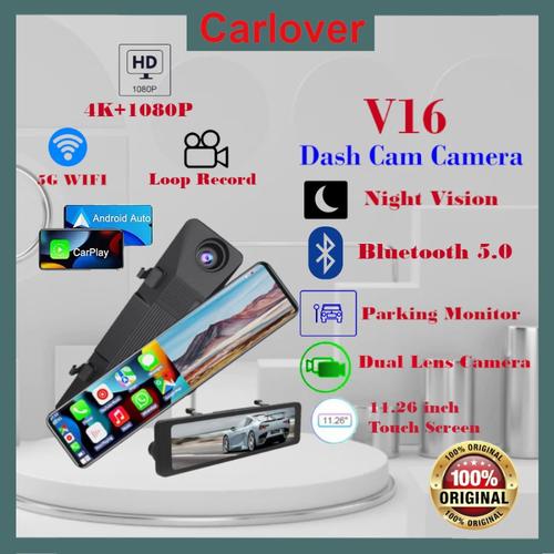 Jual EGO V16 Mirror Dash Cam 4K Rear View Carplay Android Auto Kamera ...
