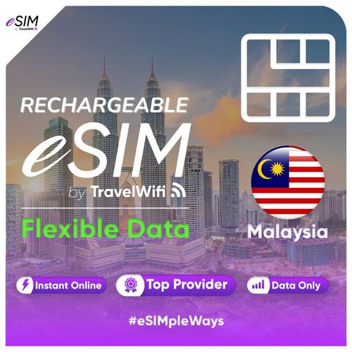 Jual RECHARGEABLE eSIM MALAYSIA Flexible Data | MALAYSIA Travel eSIM Card | eSIM MALAYSIA | eSIM ...