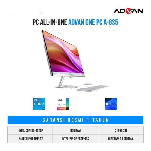 Jual PC Advan AIO One PC Core i5 1240P 8GB 512GB Win11 FHD 24" - Kota ...