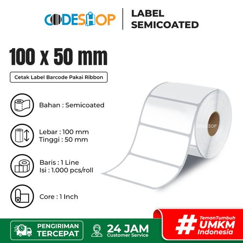 Jual Label Barcode Semicoated 100x50 mm 1 Line Codeshop Kertas Stiker 1000 Pcs - Jakarta Pusat ...
