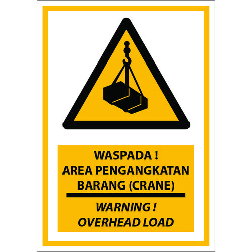 Jual Sign Akrilik K3 Waspada Area Pengangkatan Barang (Crane) /Warning ...