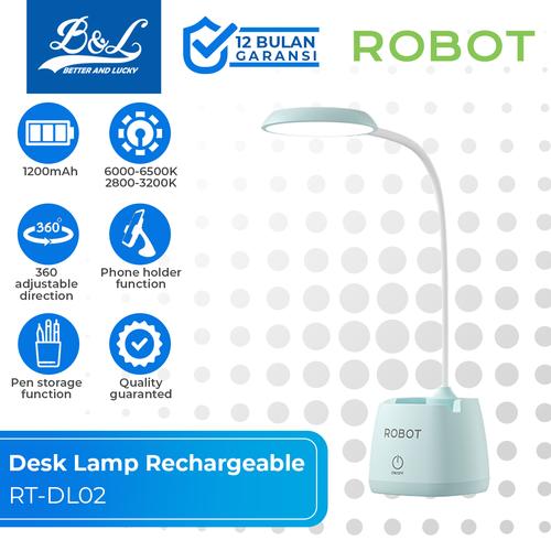 Jual ROBOT RT-DL02 Lampu Meja LED Lampu Belajar Rechargeable Phone ...