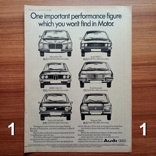 Promo Iklan Jadul Mobil AUDI 100 with Mercedes BMW Antik Vintage Wall ...