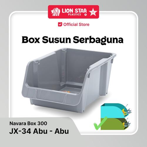 Promo LION STAR Kotak Penyimpanan Navara Box 300 JX-34 - Abu-abu - Kab ...