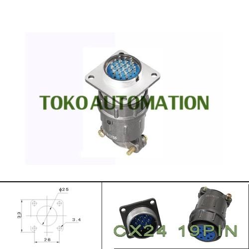 Jual CX24 24mm 19 Pin circular Konektor Aviation connector plug socket ...