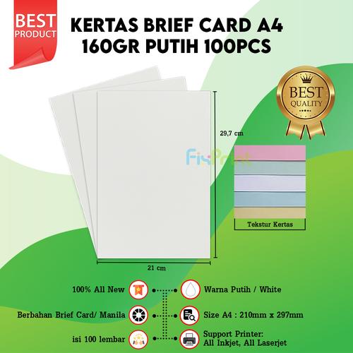 Jual Kertas Brief Card BC Undangan Buku Gambar Kartu Tik isi 20 A4 160 ...